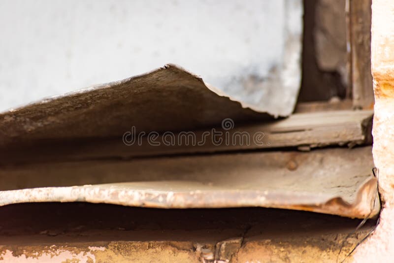 Crumpled rusty metal close stock image. Image of brown - 141704255