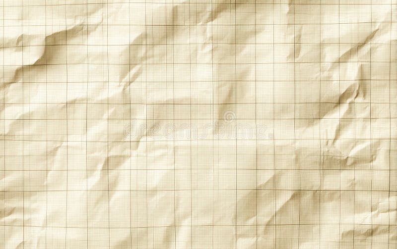 Crumpled Sepia Graph Paper Texture with Grid Lines for Design and ...