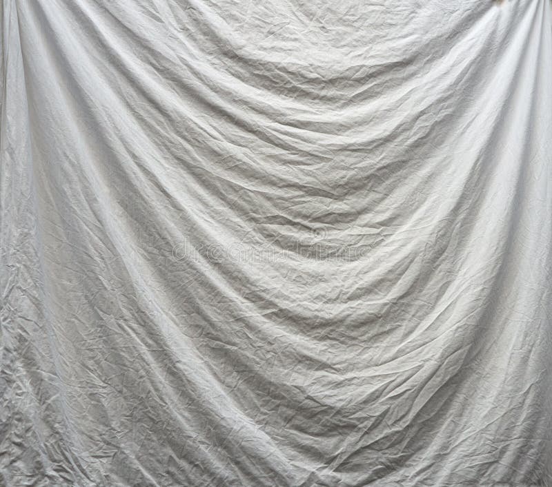 Crumpled Sheet Fabric Backgound - Rough, Coarse, Unironed Stock Photo ...