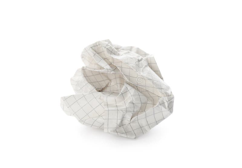 Crumpled Sheet of Notebook Paper Isolated on White Stock Image - Image ...