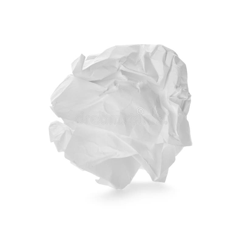 Crumpled Sheet of Paper Isolated on White Stock Photo - Image of note ...
