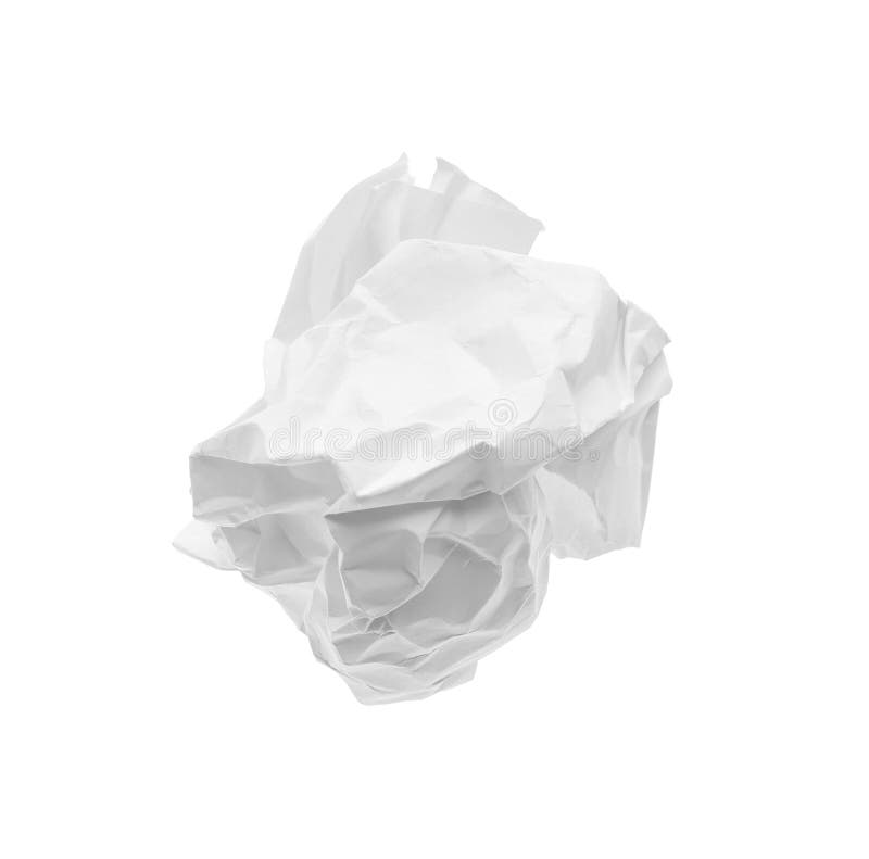 Crumpled Sheet of Paper Isolated on White, Top View Stock Photo - Image ...