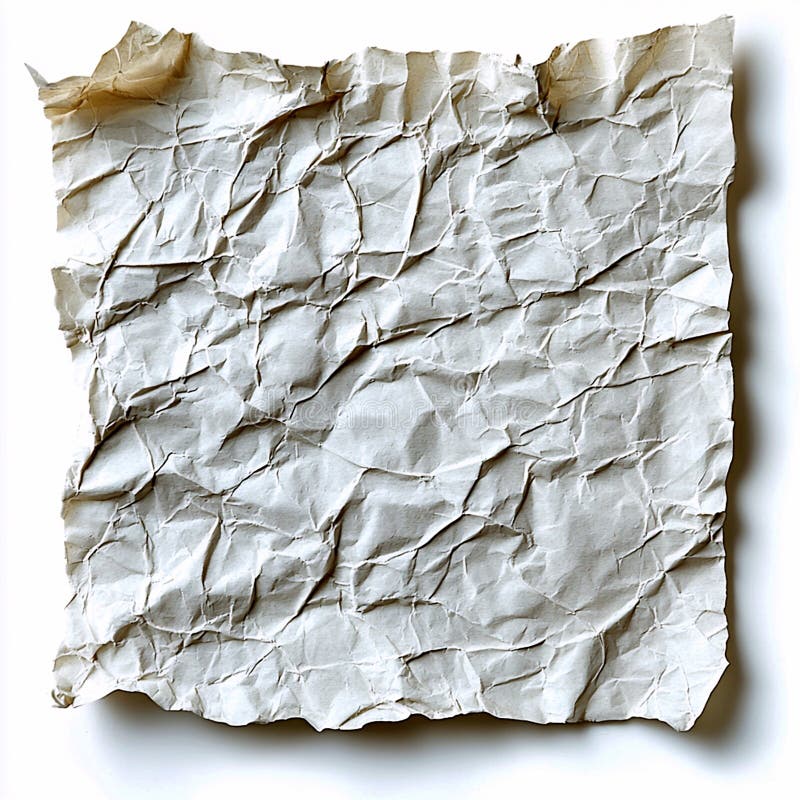 Crumpled Sheet Paper Texture Background for Graphic Design Isolated on ...