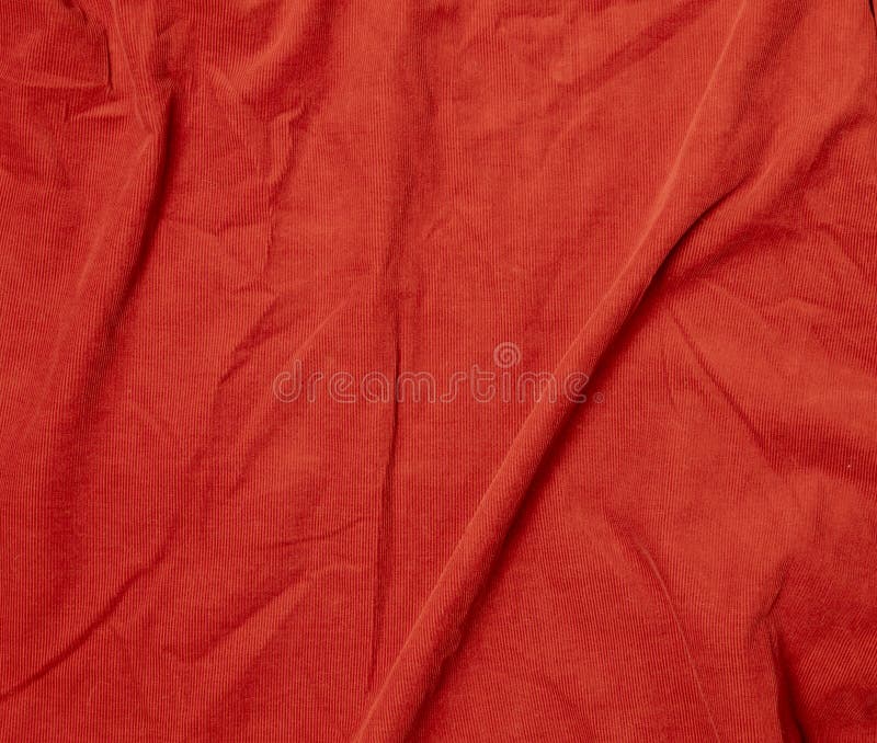 Crumpled Smooth Red Fabric Background and Texture. View from Above ...