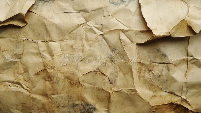 Crumpled and Stained Brown Paper Texture Stock Illustration ...