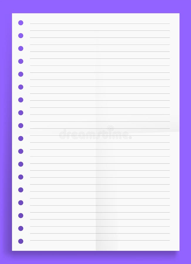 Crumpled Standart Two Lined Column Blank Series A4 Format Paper Size ...