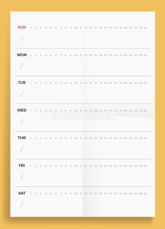 Crumpled Standart Blank Montly Planner Series A4 Format Paper Size ...