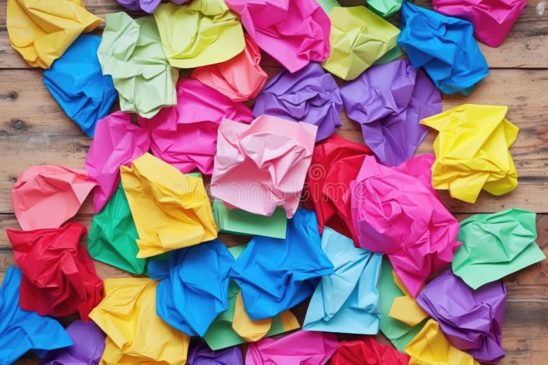 Crumpled Sticky Notes in Multiple Hues Stock Image - Image of office ...