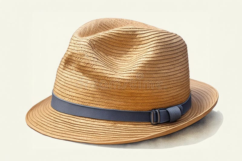 Crumpled Straw Fedora stock illustration. Illustration of straw - 320256394