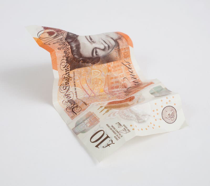 A crumpled ten pound note editorial image. Image of crumpled - 178224645