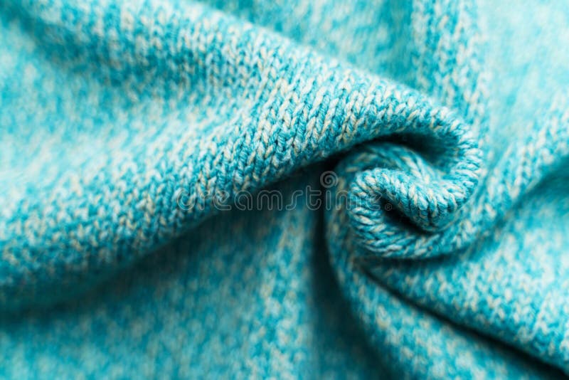 Crumpled Texture of a Blue Turquoise Knitted Fabric Stock Photo - Image ...