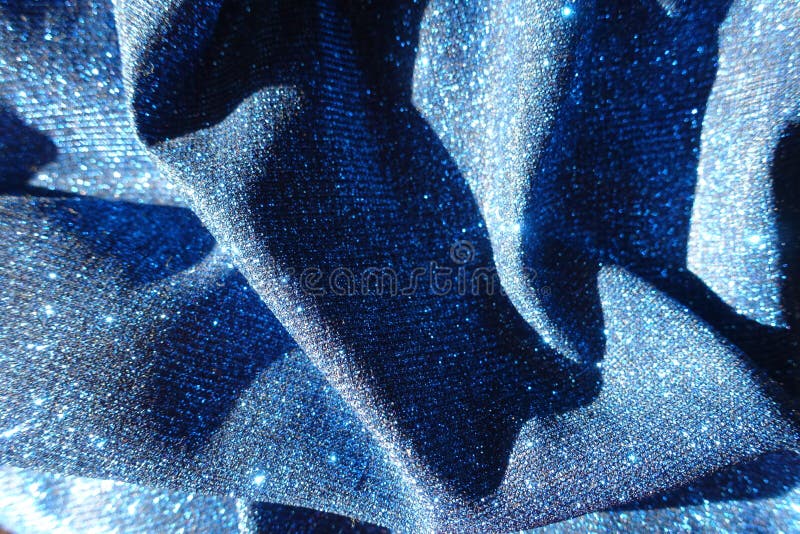 Crumpled Shiny Electric Blue Lurex Fabric Stock Photo - Image of ...