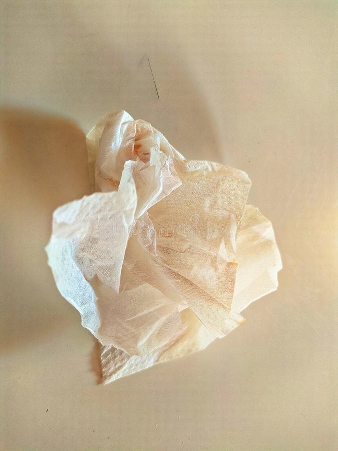 Crumpled Tissue Paper on the Table Stock Photo - Image of abstract ...