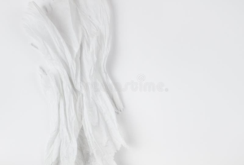 Crumpled Tissue Paper on White Background Stock Image - Image of ...