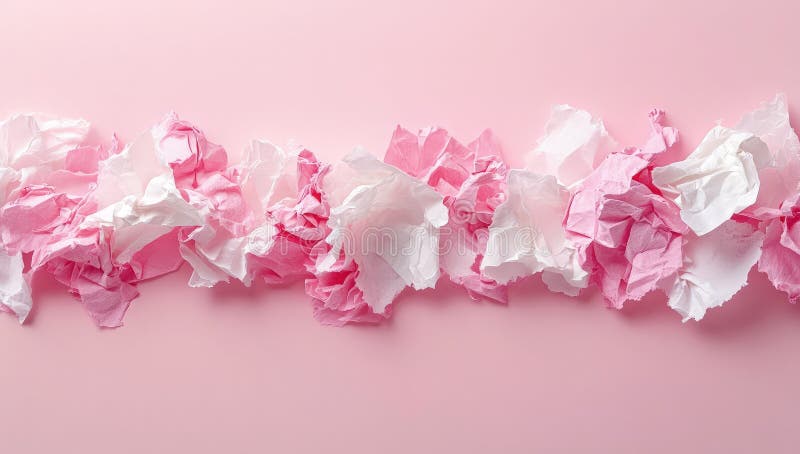 Crumpled Tissues in Pink and White Stock Illustration - Illustration of ...