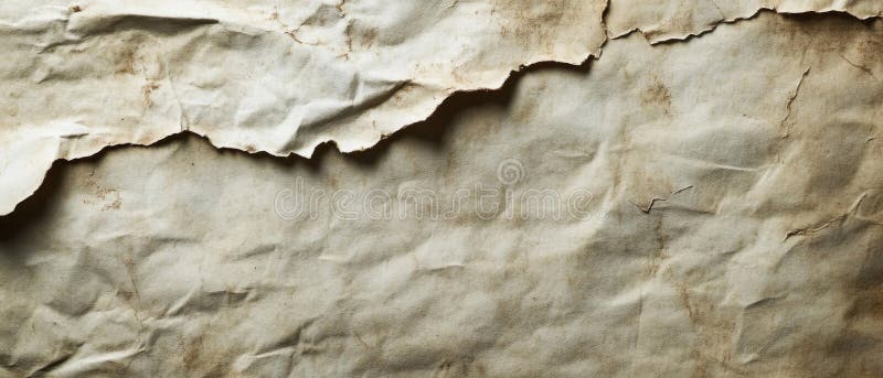 Crumpled and Torn Beige Paper Texture Stock Illustration - Illustration ...