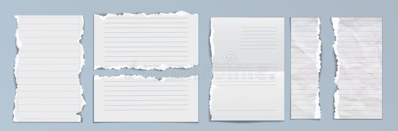 Crumpled and Torn Paper Sheets Set Stock Vector - Illustration of ...