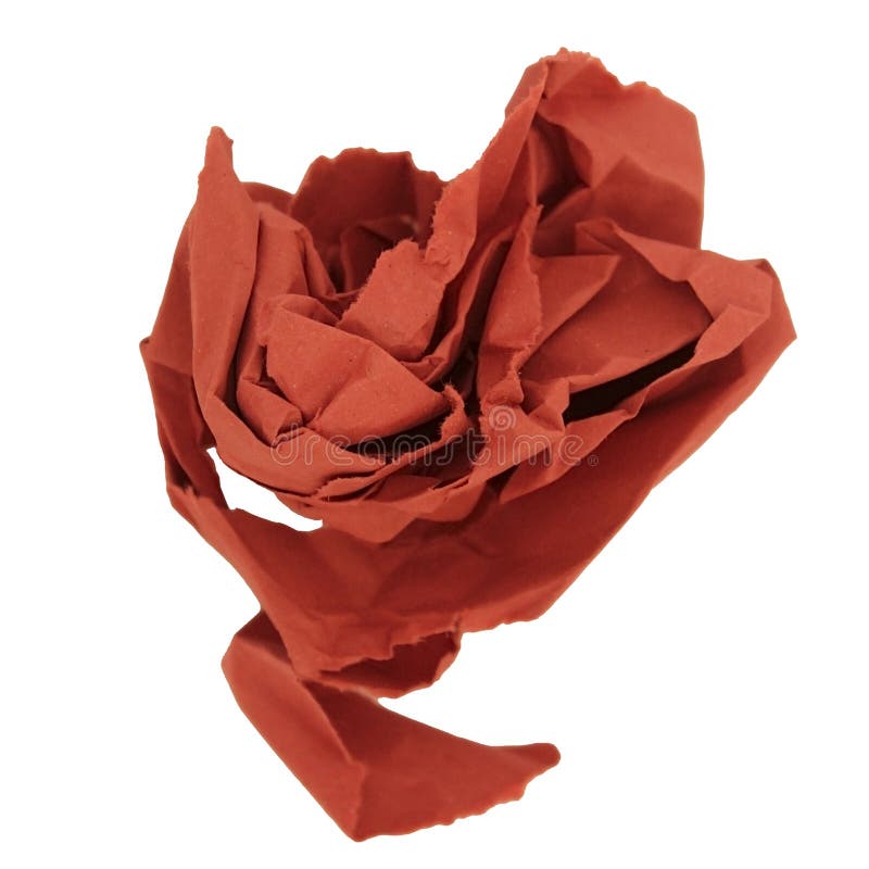 Crumpled Torn Texture Paper in Red Color Stock Photo - Image of ...