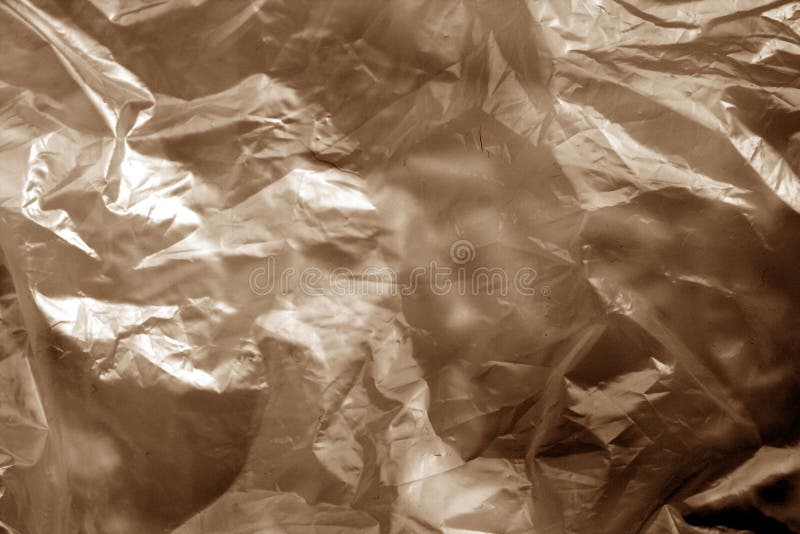 Crumpled Transparent Plastic Surface in Brown Tone Stock Photo - Image ...