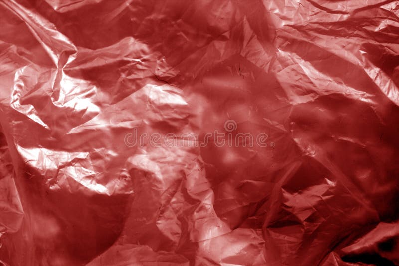 Crumpled Transparent Plastic Surface in Red Color Stock Photo - Image ...