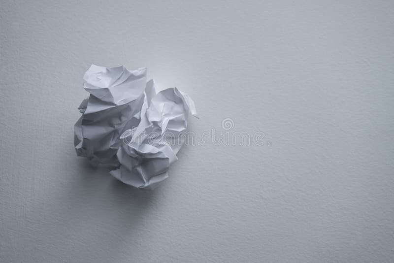 Crumpled Up Thoughts on a Sheet of Paper. Trashed Discarded Stock Photo ...