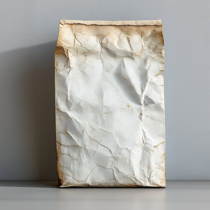Crumpled Vintage Paper Bag Mockup Texture Design Element Aged Paper Bag ...