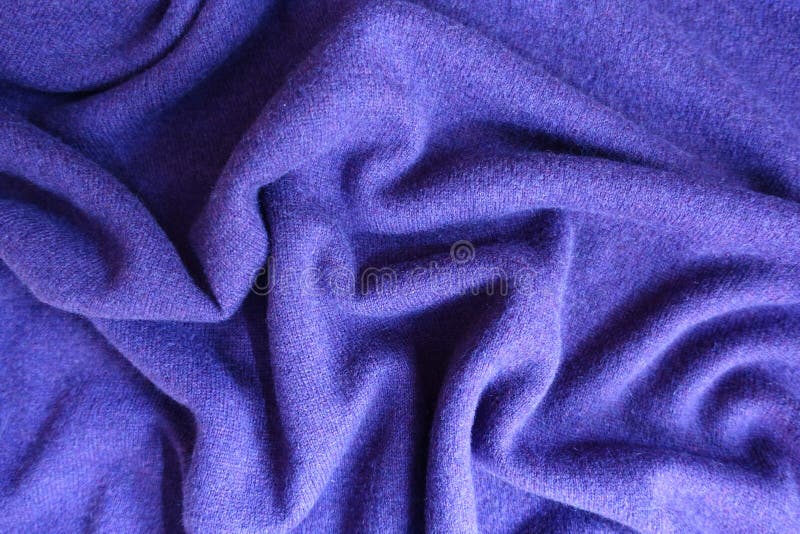 Crumpled Violet Thin Simple Woolen Jersey Fabric Stock Photo - Image of ...