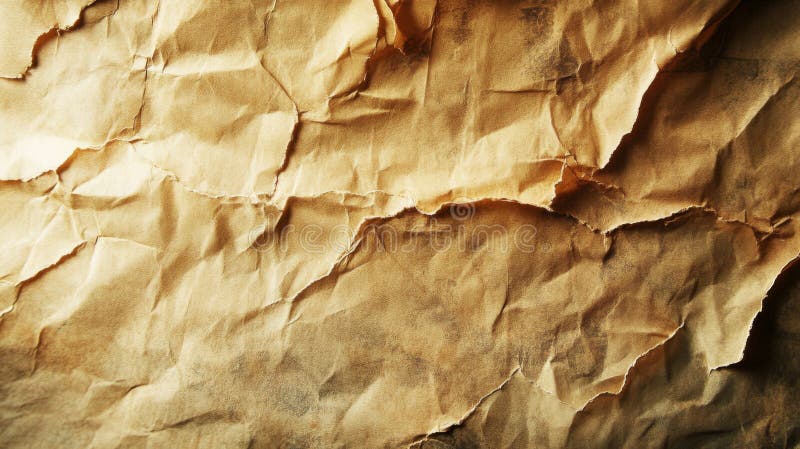 Crumpled and Weathered Brown Paper Texture Stock Illustration ...