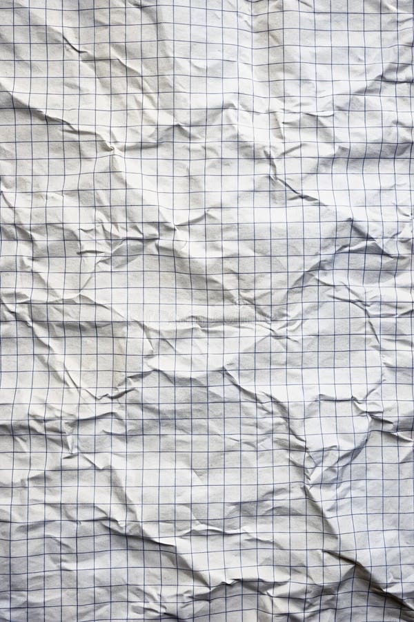 Crumpled White Checkered Paper Background for Creative Design Stock ...