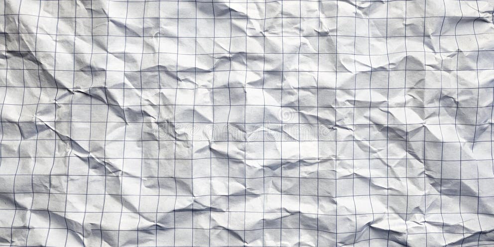 Crumpled White Checkered Paper Background for Creative Design Stock ...