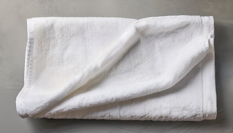 Crumpled White Cotton Towel Mockup Showcasing Fabric Softness on a Flat ...