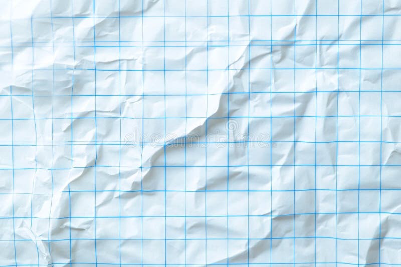 A Crumpled White Grid Paper Background Captured from Above Stock Photo ...