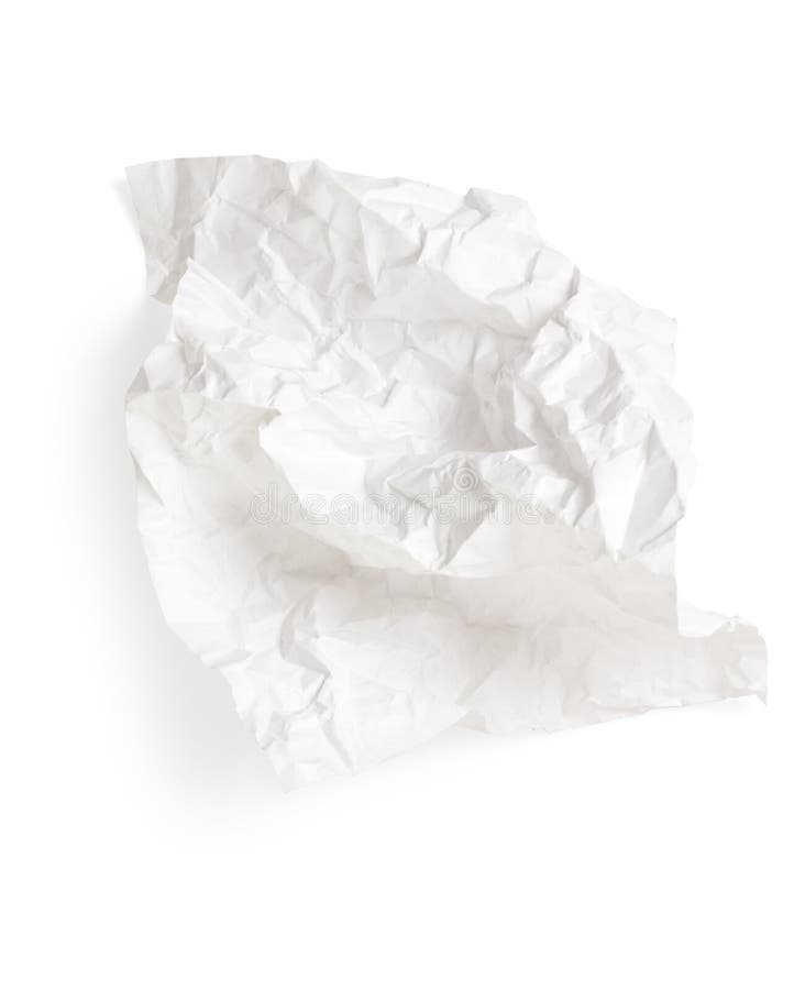 Crumpled white paper stock photo. Image of material, crease - 16225440