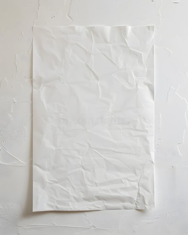 Crumpled White Paper Against a White Wall, Creating a Textural Contrast ...