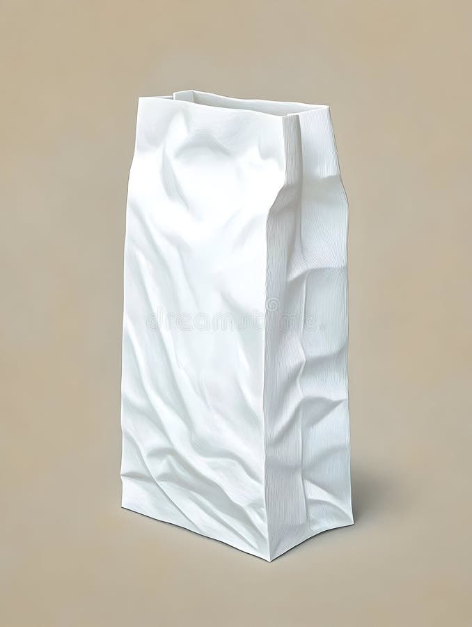 A Crumpled White Paper Bag, Suggesting Packaging or Storage Stock ...