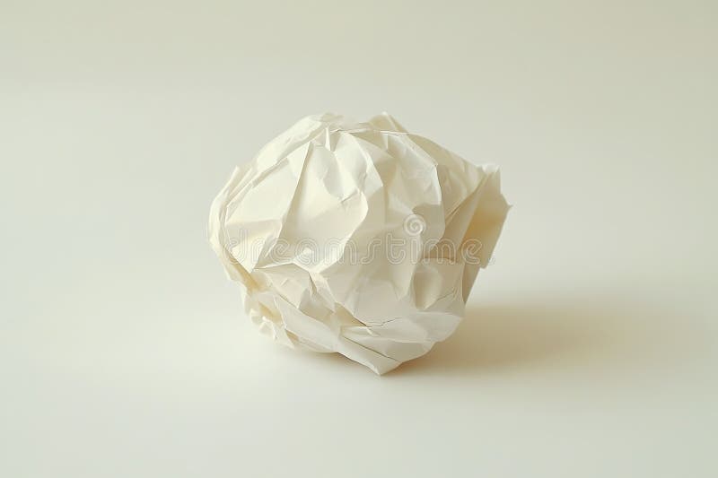 Crumpled White Paper Ball on Minimalist Background for Creative Use ...
