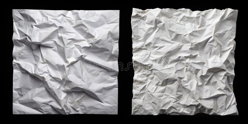 Crumpled White Paper Posters Isolated on Black Background Stock ...