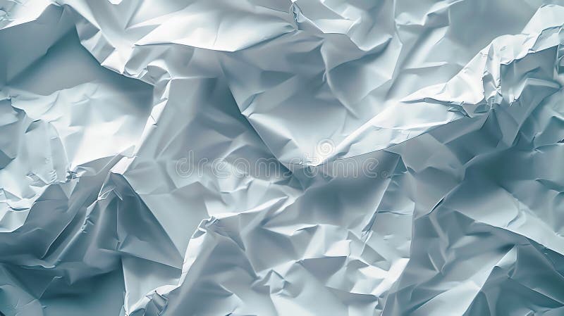 Crumpled White Paper Texture Abstract Background with Light Reflections ...