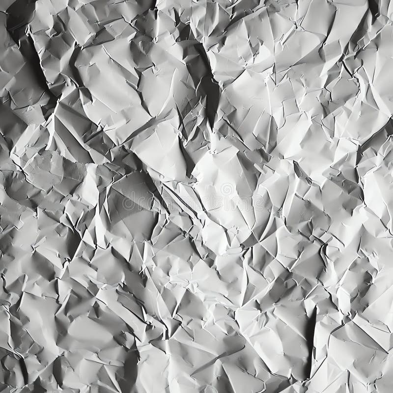 Crumpled White Paper Texture Abstract Background with Light Reflections ...