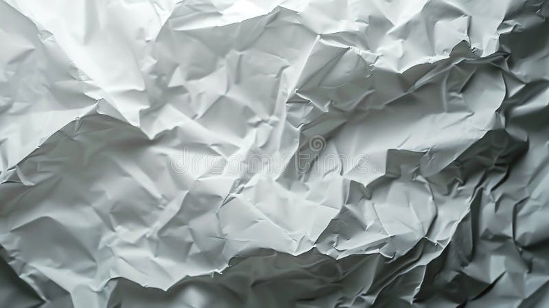 Crumpled White Paper Texture Abstract Background with Light Reflections ...