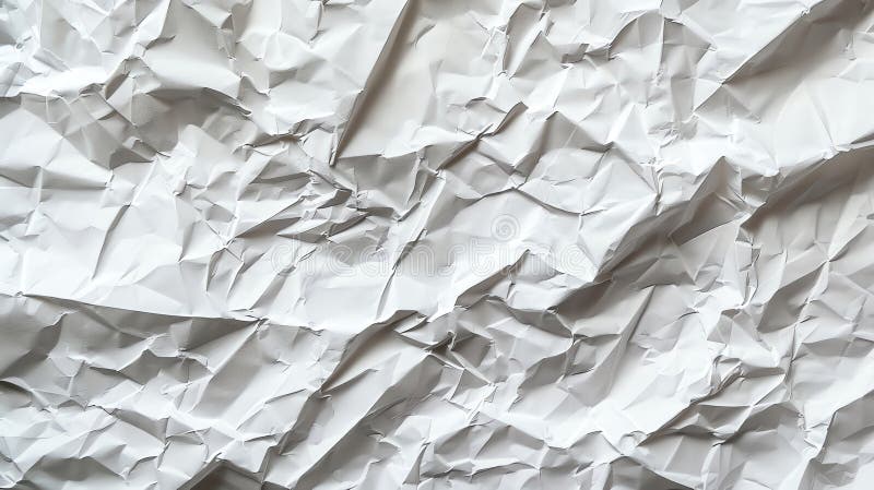 Crumpled White Paper Texture Abstract Background with Light Reflections ...