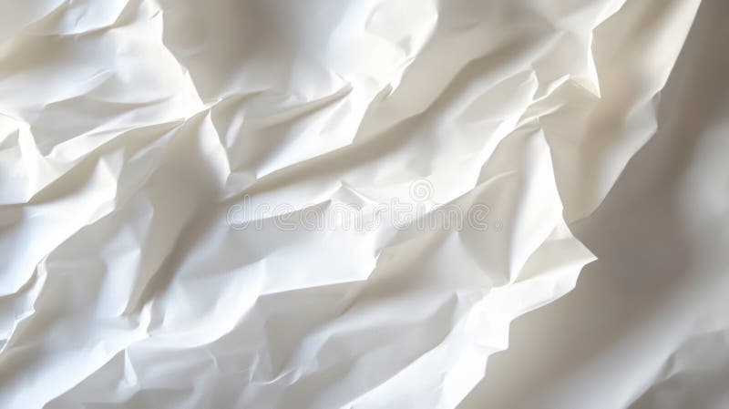 Crumpled White Paper Texture, Abstract Design. Creative Background ...