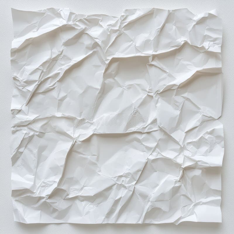 Crumpled White Paper Texture Background. Stock Illustration ...