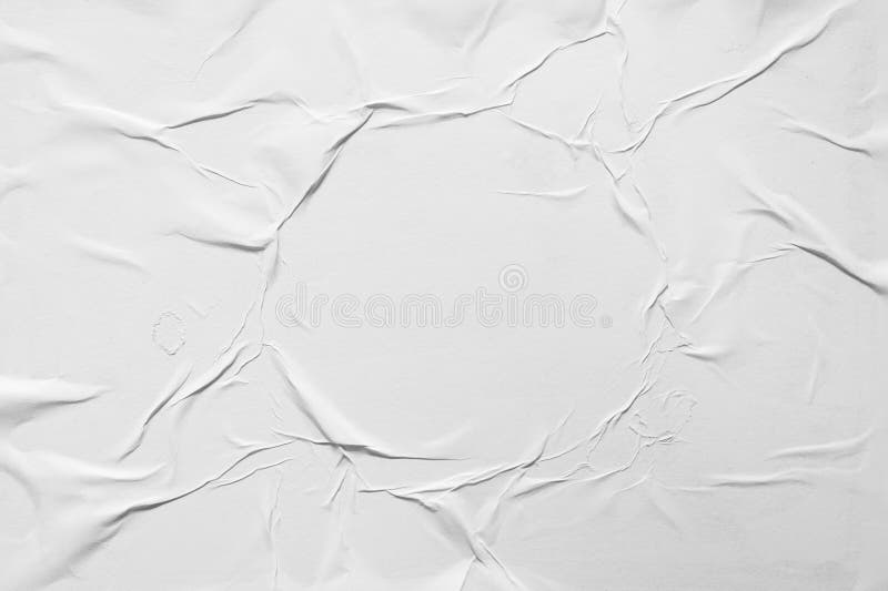 Crumpled White Paper Texture with Circle Composition Stock Photo ...