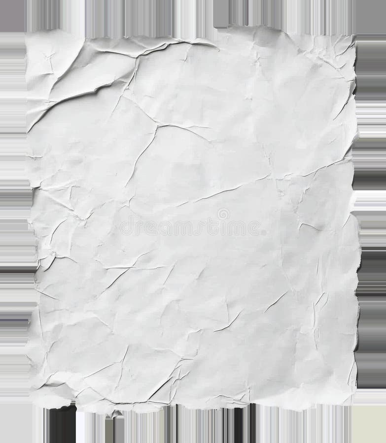 Crumpled White Paper Texture with Torn Edges, Background Design Concept ...