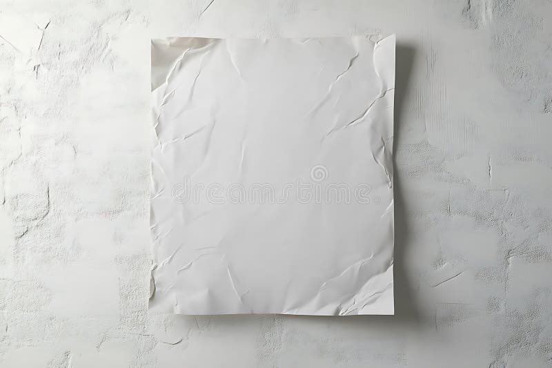 Crumpled White Paper on Textured Background. (1 Stock Illustration ...