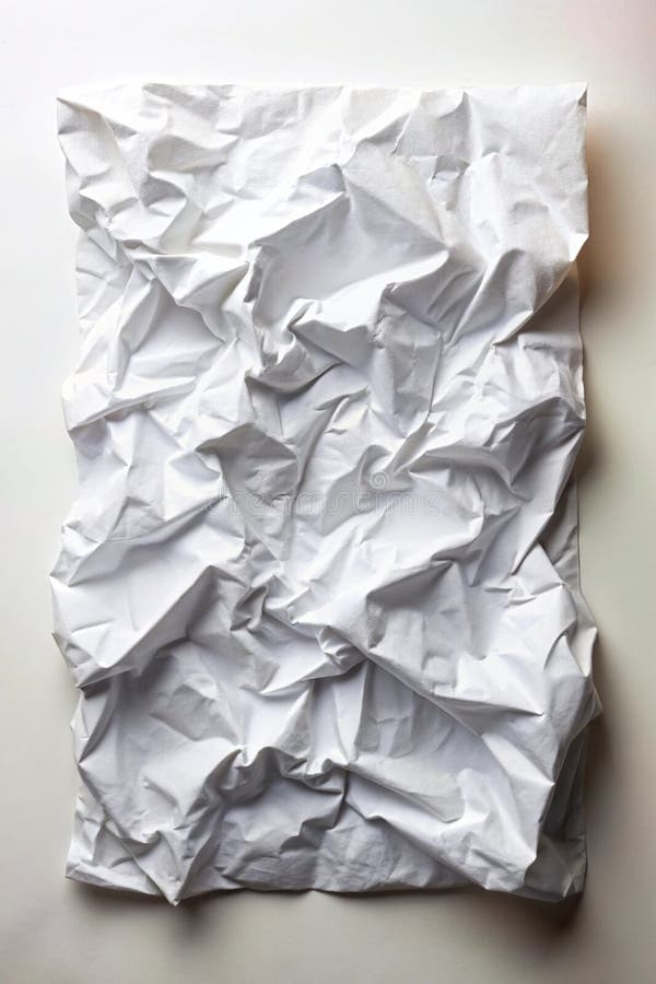 Crumpled White Paperboard Texture for Background or Design Stock ...