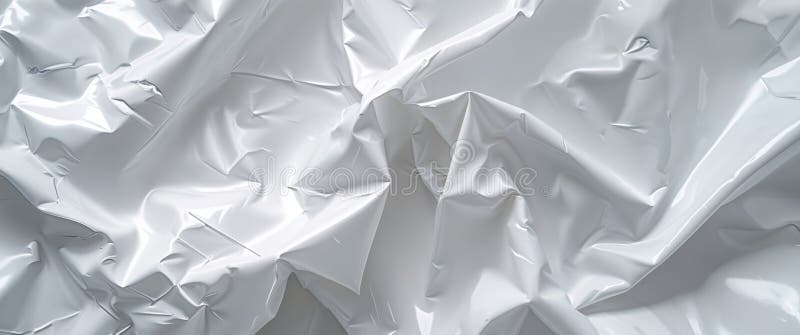 Crumpled White Plastic Sheet Texture Abstract Wrinkled Background for ...