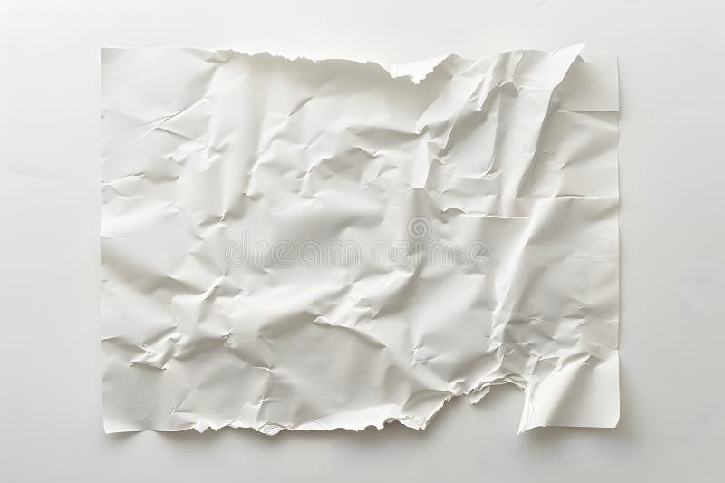 Crumpled White Poster with Ripped Corner Stock Illustration ...