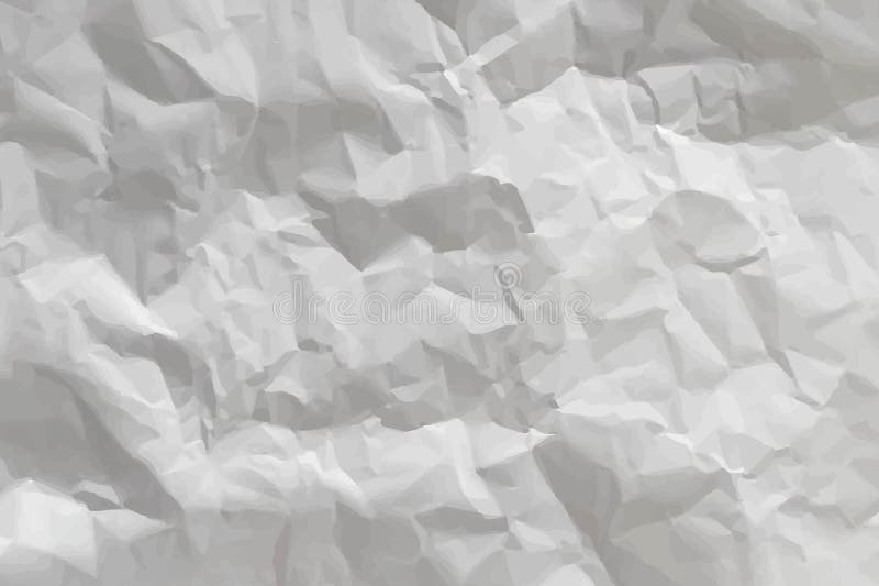 Crumpled White Sheet of Worn Paper, Vector Template Retro Texture ...